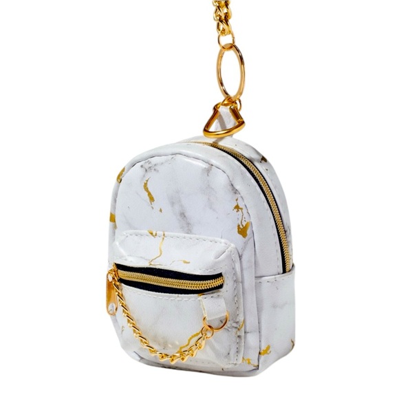 Icing | Accessories | Golden Marble Mini Backpack Keychain Nwt | Poshmark